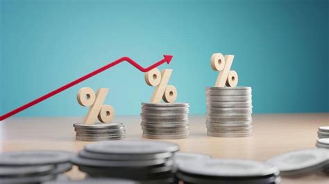 Increasing Interest Rates With Stacked Coins Concept 50034227 Stock