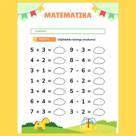 Matematikos Užduotys Pirmokui Vaiko Lavinimas