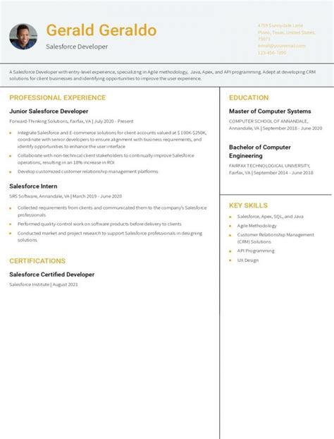 Salesforce Developer Resume Examples And Templates For 2024