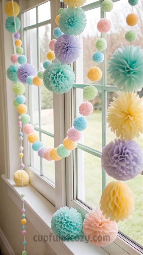 11 Easy Pastel Pom Pom Garlands For A Soft Spring Vibe Cupful Of Cozy