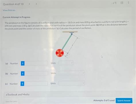 solved current attempt in progress the pendulum in the