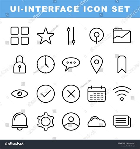 User Interface Line Icons Collection Basic Stock Vector Royalty Free 2408930801 Shutterstock
