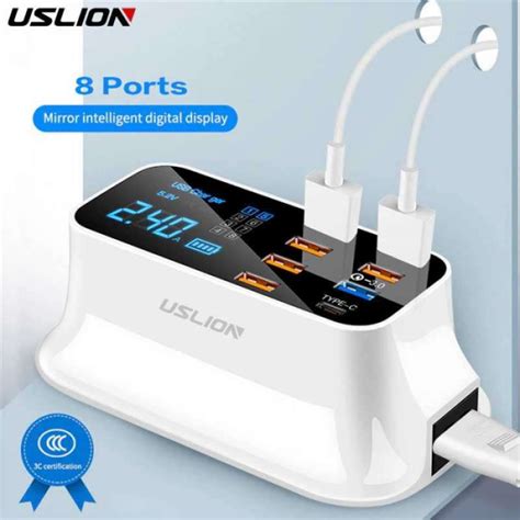 Promo Usb Charger Hub Station Hp Handphone Uslion Port Type A Type C Diskon Di Seller