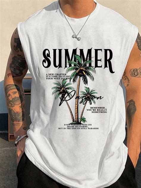 Top Tank Summer Sports Muscle Tee With Graphic Print Unisex Summer T
