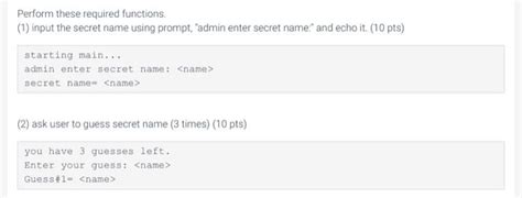 Solved Perform These Required Functions Input The Chegg Com