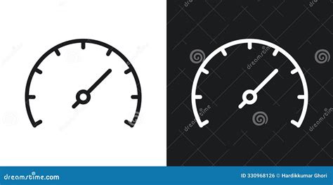 Speedometer Icon Set Car Speed Odometer Vector Symbol In A Black Filled And Outlined Style