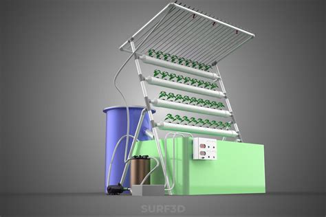 Iot Hydroponic Plant Control Water Cycle Pump Nozzle Sprayer 3d Model By Surf3d