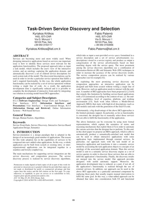 pdf task driven service discovery and selection