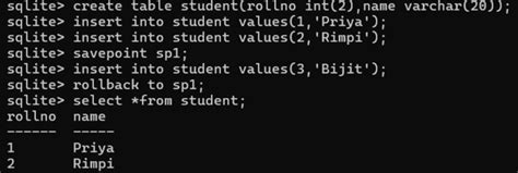Commit Rollback And Savepoint In Sqltcl Commands Commit Rollback And