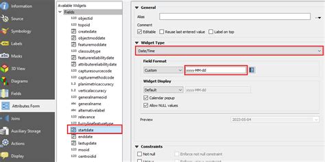 Qgis Display A Date Field In The Attribute Table Window As Yyyy Mm Dd