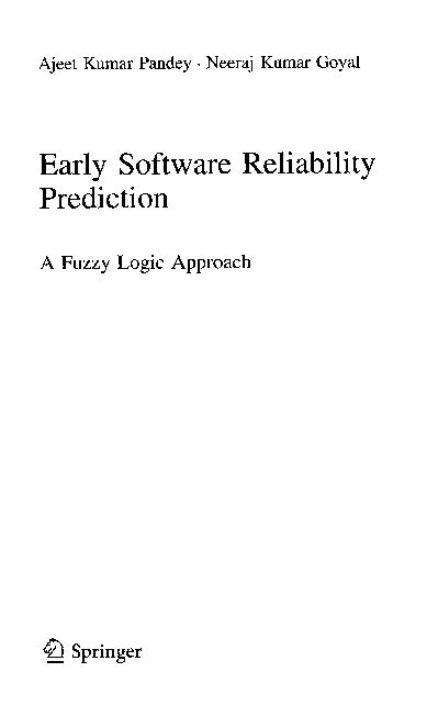 Pdf Early Software Reliability Prediction