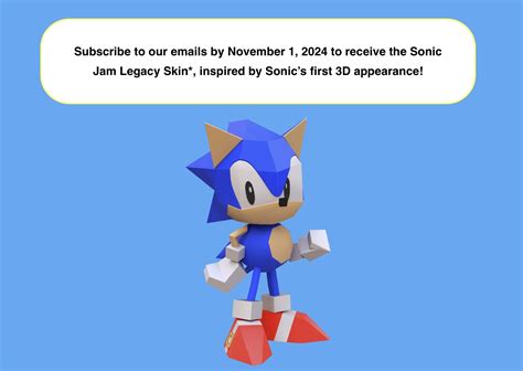 Classic Sonic To Go Low Poly With The Sonic Jam Legacy Skin Available