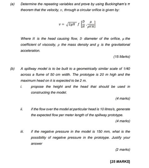 Solved A Determine The Repeating Variables And Prove By