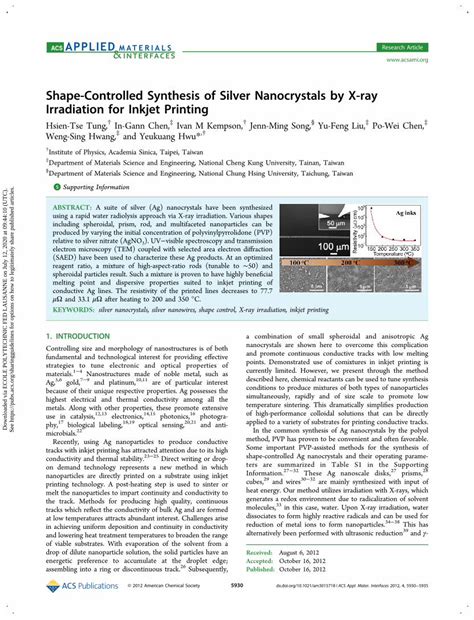 Pdf Shape Controlled Synthesis Of Silver Nanocrystals By X Dokumentips