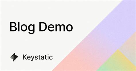 Blog Demo Showcase Keystatic