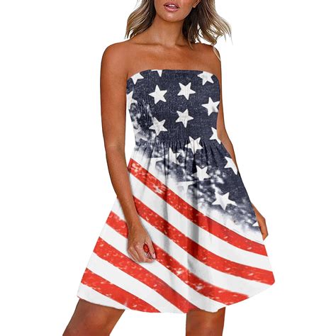 Dyegold Sun Dresses Women Summer Casual Sleeveless Sexy Tube Strapless