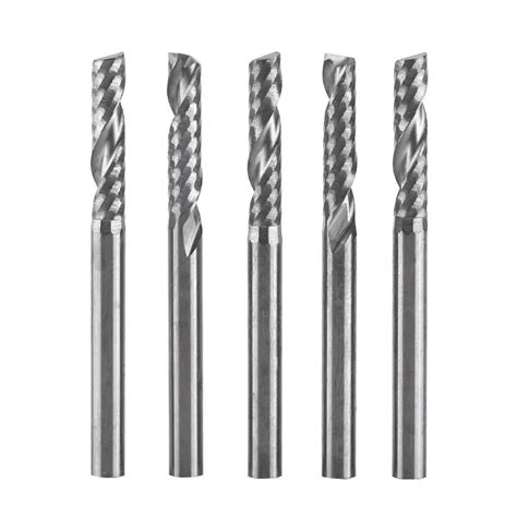 5pcs Cnc Milling Bits 3175mm18 Shank Mill Cutting Tools Single Flute End Milling Cutter