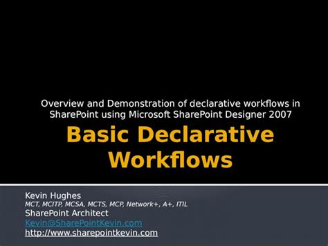 Pptx Overview And Demonstration Of Declarative Workflows In