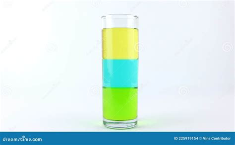 Liquid Or Layer Density Experiment Using 3 Separate Layers Consisting