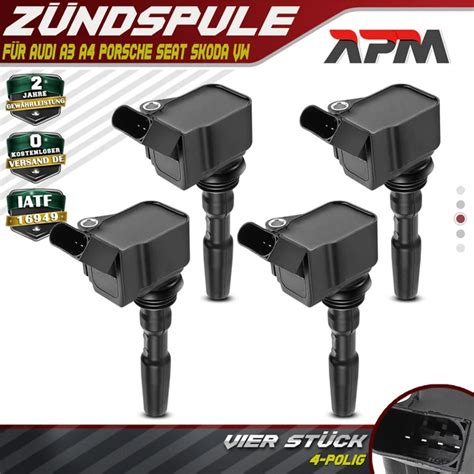 4x ZÜndspule FÜr Audi A1 A3 A4 A5 A6 A7 A8 Q2 Q3 Q5 Q8 Tt Porsche Seat Skoda Vw Eur 48 99