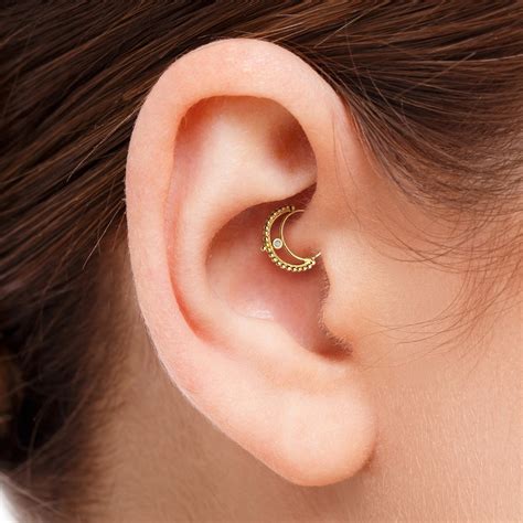 Diamond Daith Earring Diamond Daith Ring Diamond Daith Piercing Diamond Solid 14k 18k Gold
