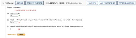 solved b use the defining formula to compute the sample