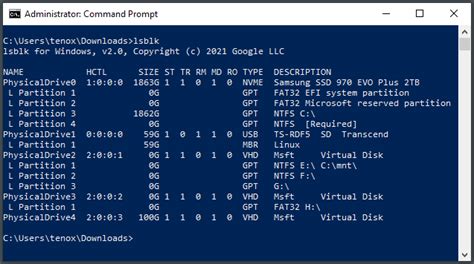 Lsblk For Windows Released Virtually Fun