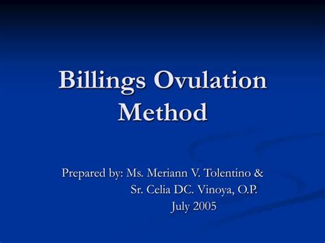 Billings Ovulation Method Ppt