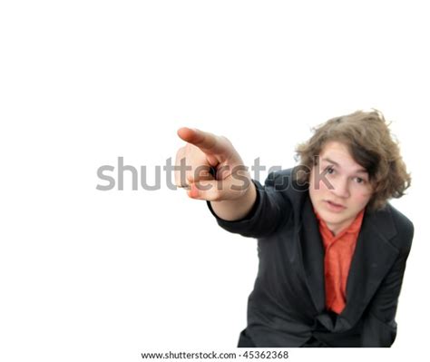 Man Pointing Above Sky Wearing Suit Stock Photo 45362368 Shutterstock