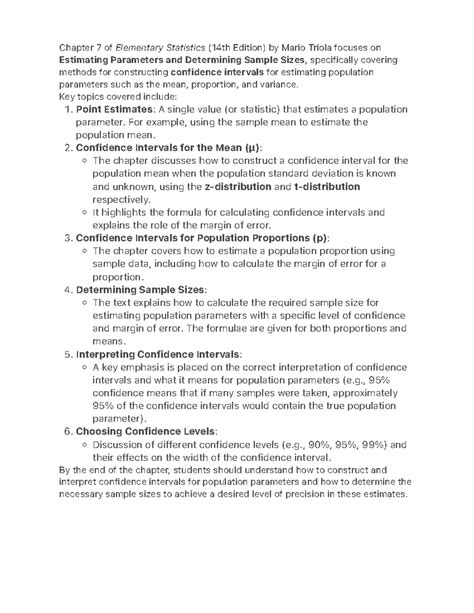 Chapter 7 Of Elementary Statistics 14th Edition By Mario Triola 1