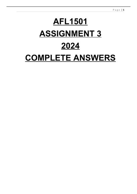 Afl1501 Assignment 3 Answers2024 Afl1501 Language Through An