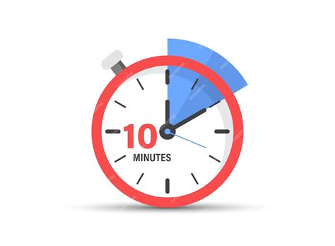 Premium Vector 10 Minutes On Stopwatch Icon In Flat Style Clock Face
