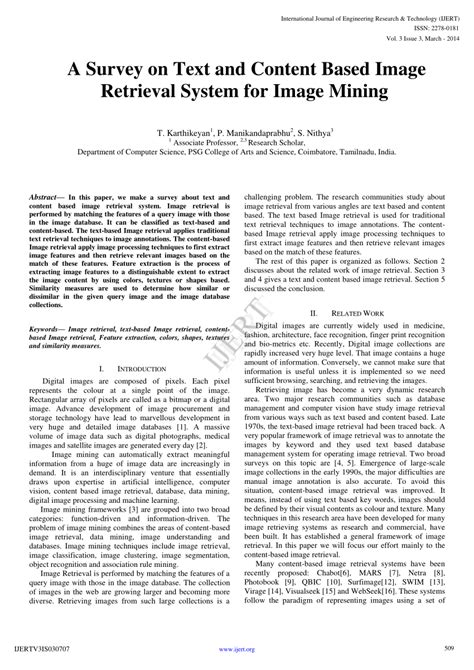 pdf a survey on text and content based image retrieval system for