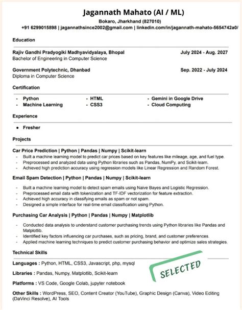 jagannath mahato on linkedin machinelearning ml ai resume