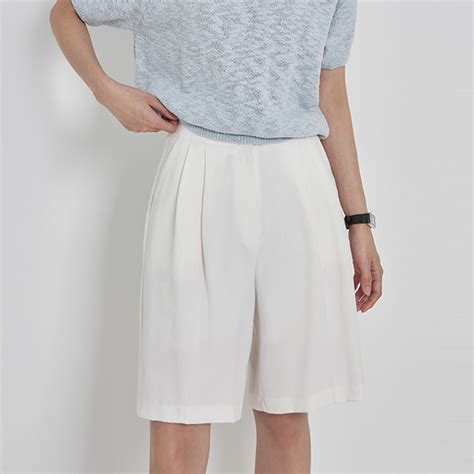 리틀마켓 균일가 14900원 자체제작 시원한 썸머 린넨라이크 핀턱 와이드 버뮤다 5부 반바지 팬츠 Pf30b3