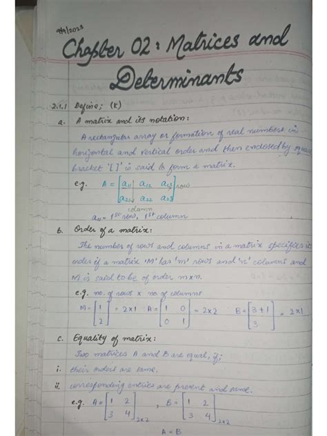 Matrices And Quadratic Equation Pdf