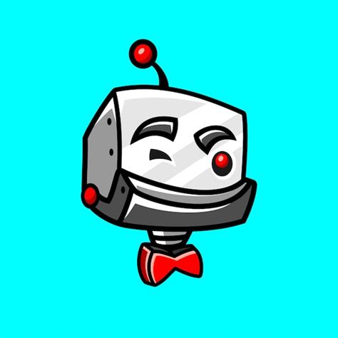 Premium Vector Robot Head Chat Bot Cartoon Character Flat Design Style