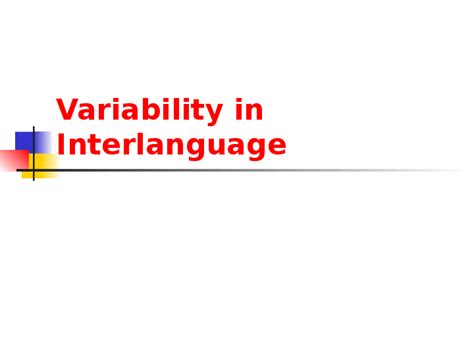 ppt variability in interlanguage