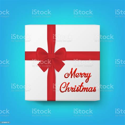 현실적인 선물 상자 그리고 텍스트 메리 크리스마스입니다 벡터 일러스트입니다 3차원 형태에 대한 스톡 벡터 아트 및 기타 이미지 3차원 형태 Rna 겨울 Istock