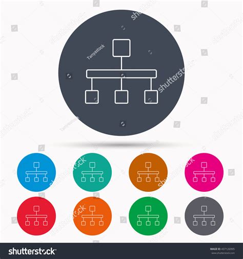 Hierarchy Icon Organization Chart Sign Database Stock Vector Royalty Free 437126995