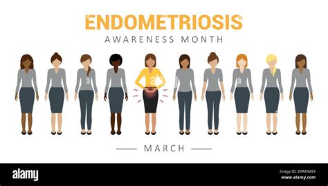 One In Ten Women Has Endometriosis Illustration Of Different Women One
