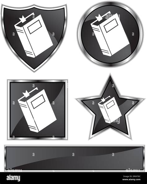 Black Satin And Chrome Buttons In Star Shield Circle And Square