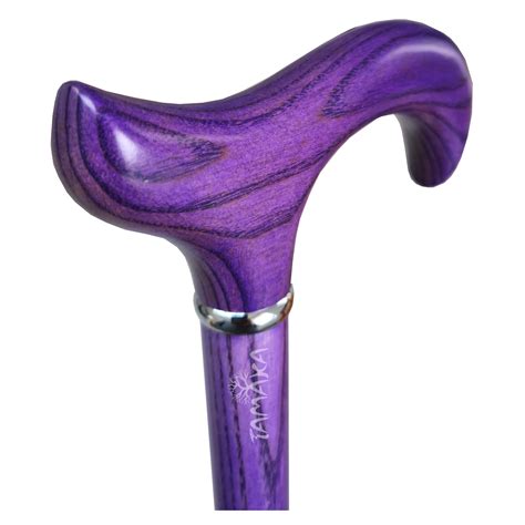 Tamaka® Ladies Luxury Wooden Ash Walking Stick In Purple With A Chrome