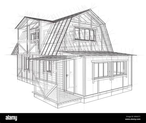 House Sketch Vector Rendering Of 3d Stock Vector Image And Art Alamy