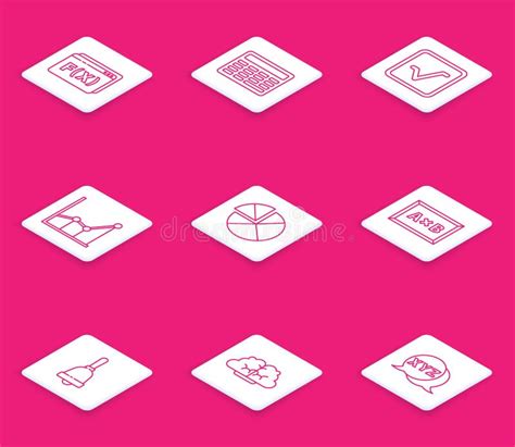 Set Line Geometric Figure Pentagonal Prism Chalkboard Open Book Sigma Symbol Abacus