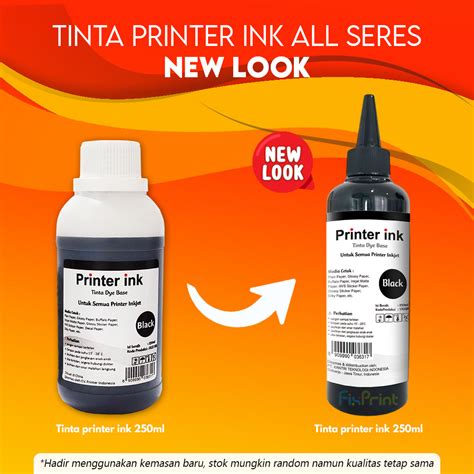 Jual Tinta Refill Printer Ink 250ml Black Tinta Botol Dye Base Printer