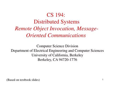 Ppt Cs 194 Distributed Systems Remote Object Invocation Message