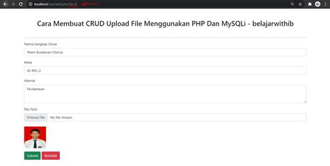 Cara Membuat Crud Upload File Menggunakan Php Dan Mysqli Belajarwithib