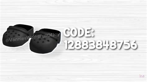 Black Shoes Code For Roblox Black Crocs Roblox Item How To Get Crocs