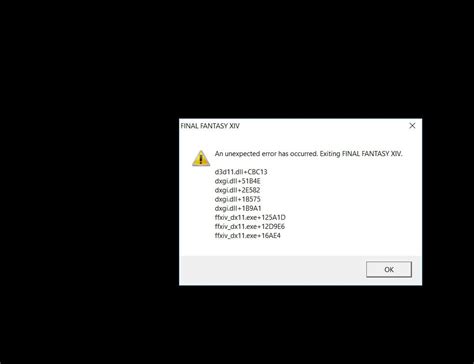 reshade 3 0 7 unexpected error has occured exiting final fantasy xiv